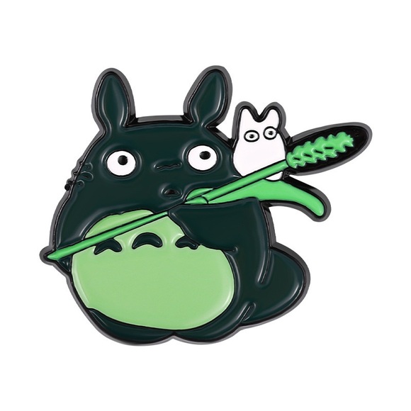 Jewelry | Green Forest Spirit Enamel Pin Cute Anime Creature With Leaf ...